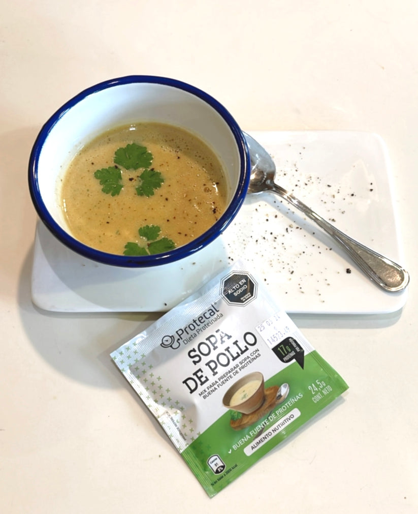 Sopa de Pollo - 7 Sobres (Crema) – PROTECAL - DIETA PROTEINADA